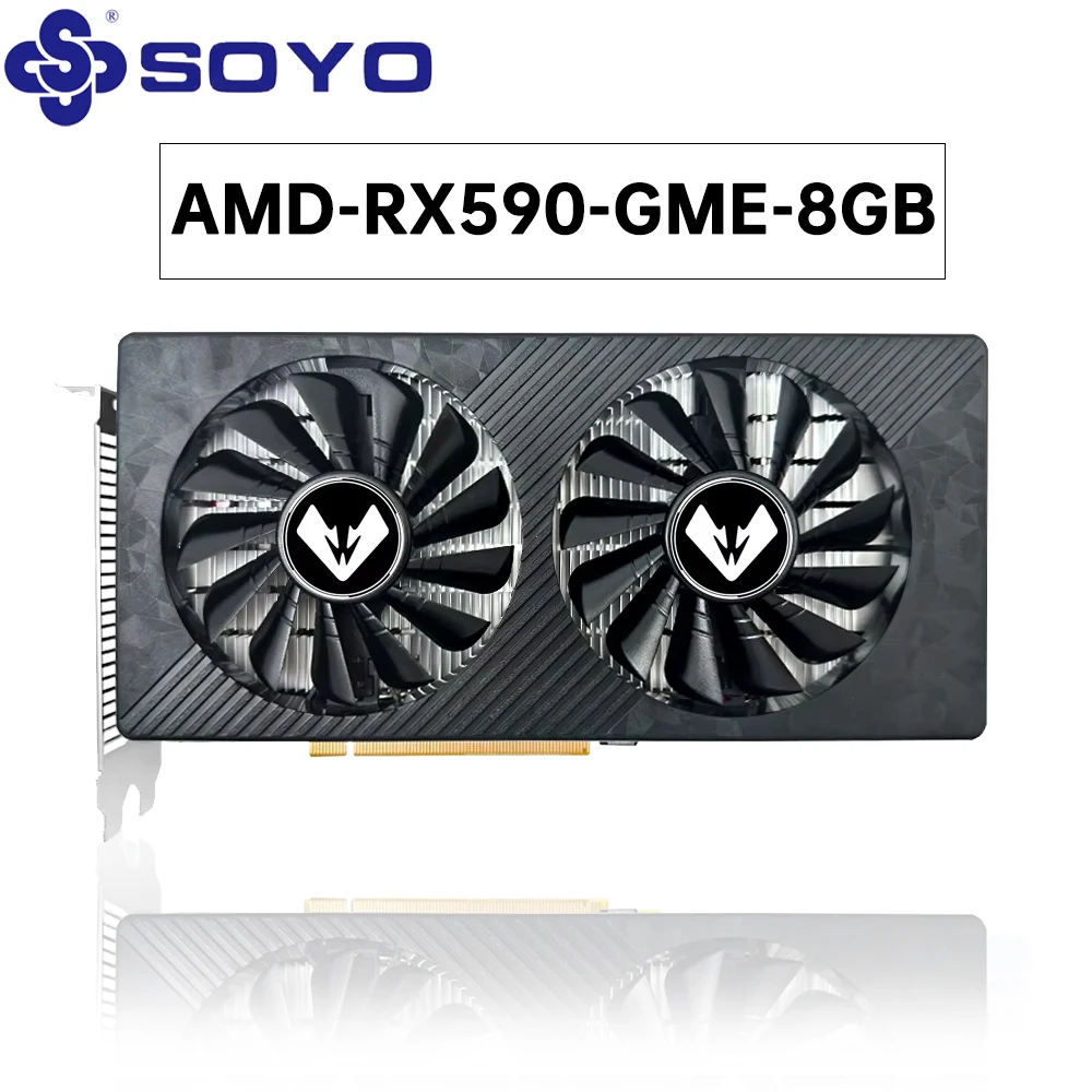 Soyo novo amd rx590 gme 8gb placa de vídeo gaming placa gráfica gddr5 ...