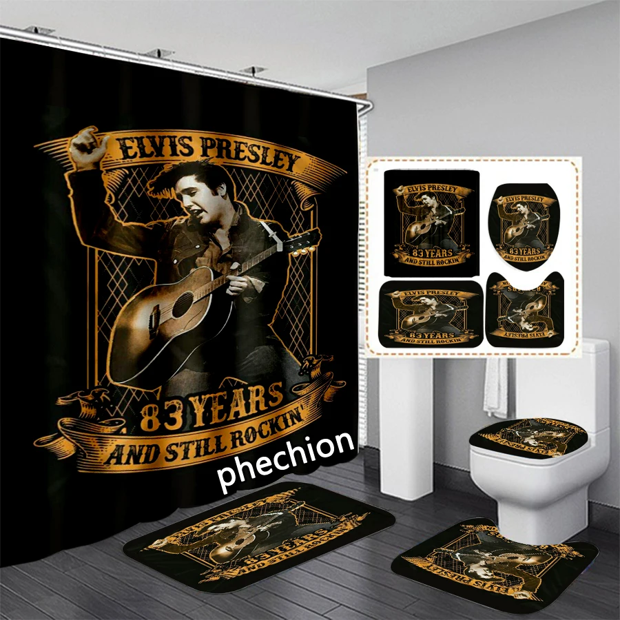 phechion-New-Fashion-3D-Print-Elvis-Presley-Shower-Curtain-Waterproof ...