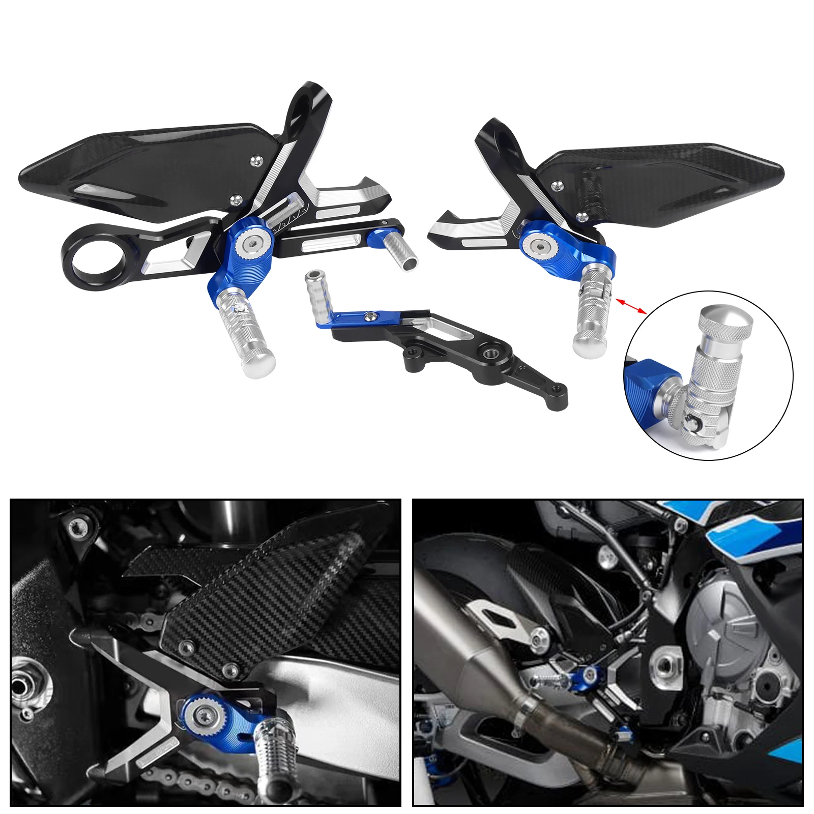 Carbon Fiber Rear Sets | Carbon Fiber Foot Pegs | Bmw S1000rr K67 Set ...