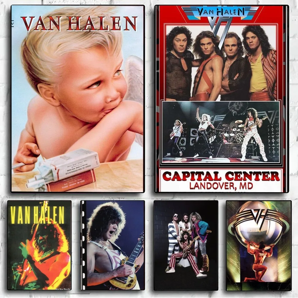 Van-Halen-Retro-rock-band-Poster-No-Framed-Poster-Kraft-Club-Bar-Paper ...