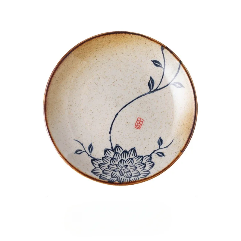 Plato de cerámica de temporada con diseño de flores y pájaros japoneses ...