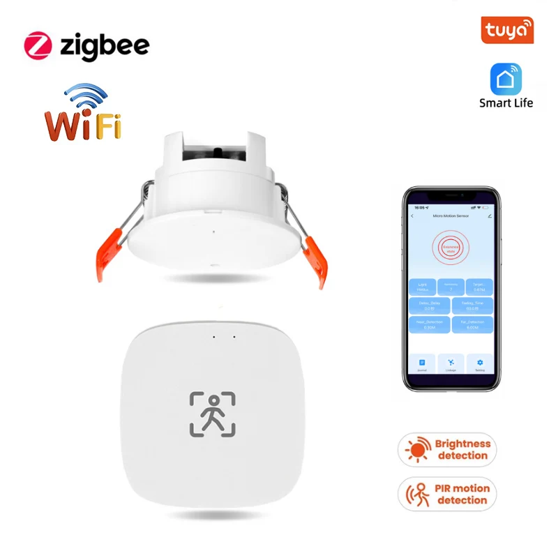 Tuya Smart Life Zigbee Wifi Human Presence Detector MmWave Microwave ...