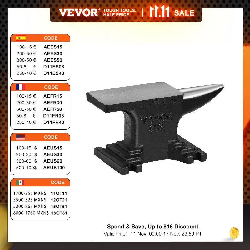 VEVOR-Single-Horn-Anvil-Cast-Steel-Anvil-High-Hardness-Rugged-Round ...