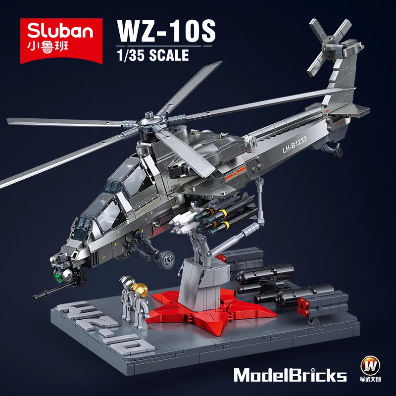 New-1-35-Sluban-WW2-Military-Fighter-Siege-Chopper-WZ-10-Helicopter ...