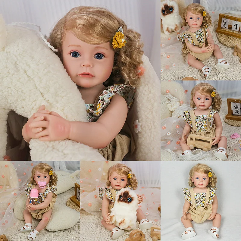 48CM Sue-Sue Full Body Silicone Vinyl Reborn Toddler Girl Doll Princess ...