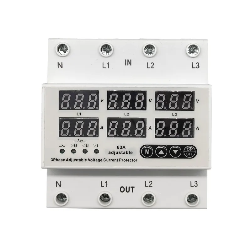 3 Phase Voltage Relay Voltmeter Ammeter Over and Under Voltage ...