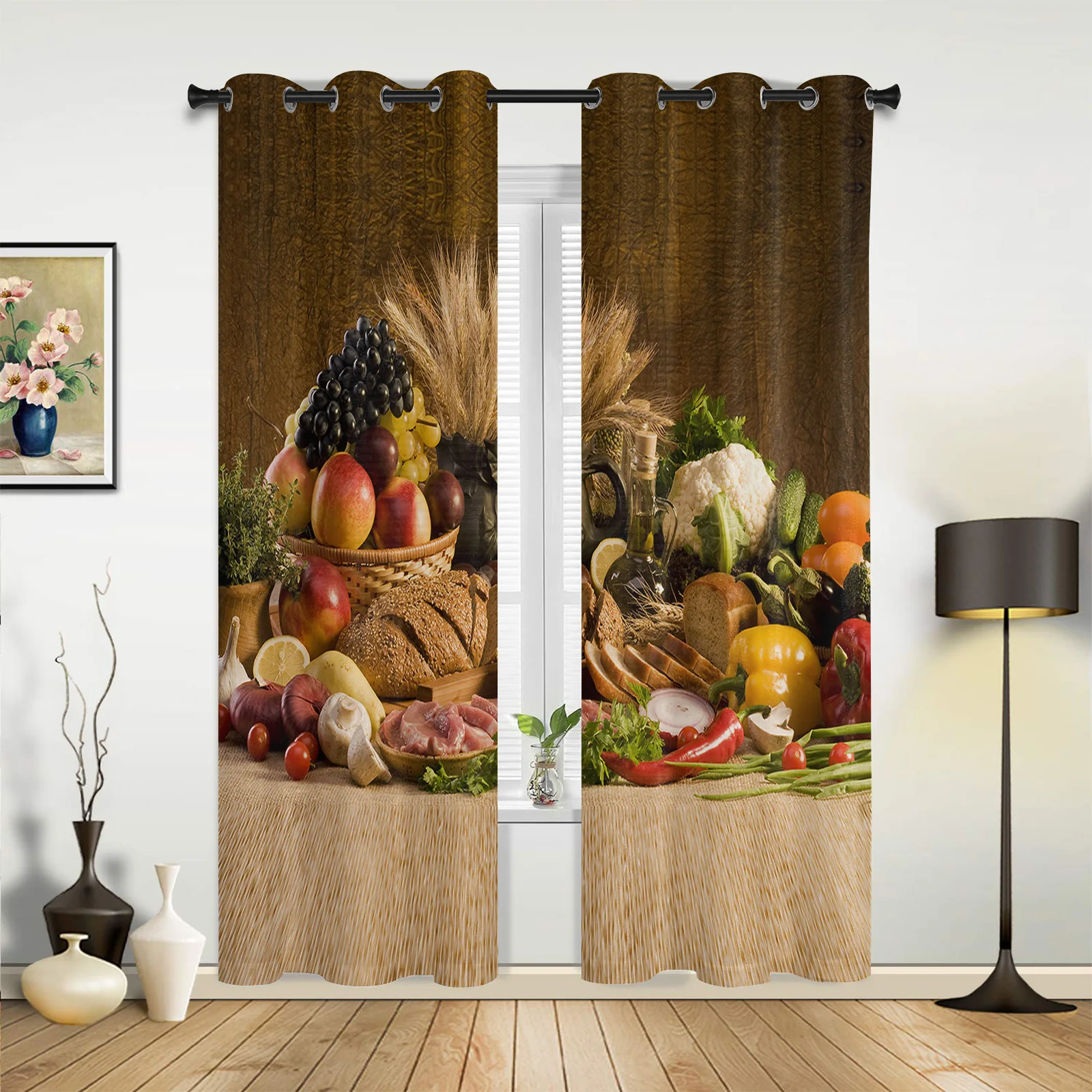 Retro-Country-Style-Fruit-Food-Curtains-for-Bedroom-Kids-Room-Living ...