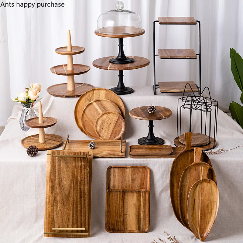 Creative-Acacia-Wood-Dessert-Table-Wedding-Birthday-Decoration-Props ...