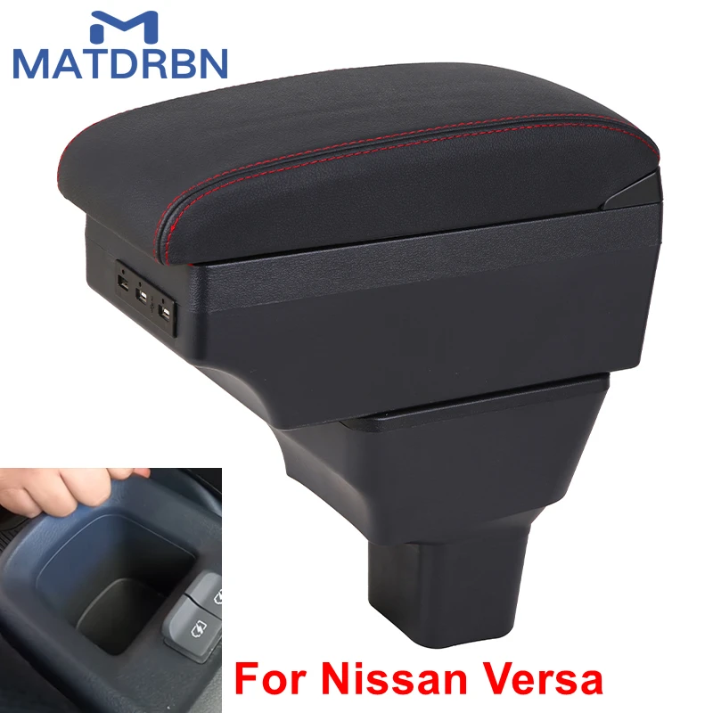 For-Nissan-Versa-Armrest-Box-Almera-2020-2021-Central-Console-Storage ...