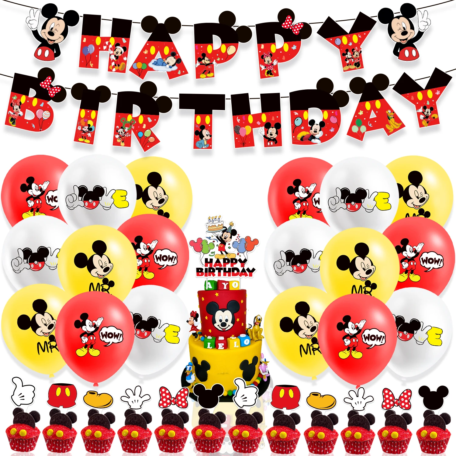 Cartoon-Mouse-Theme-Birthday-Party-Decorations-Paper-Banners-Cupcakes ...