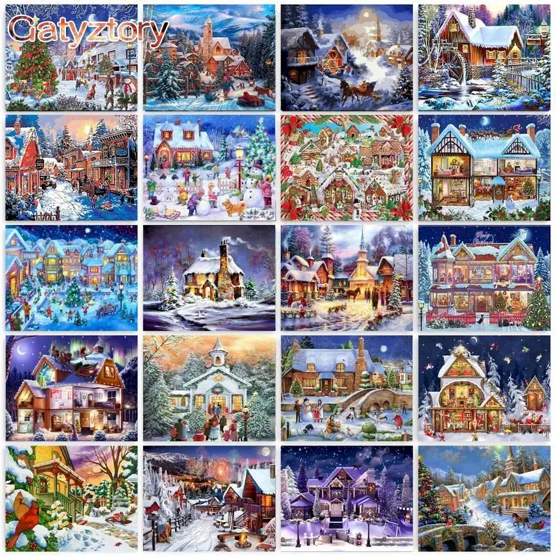 GATYZTORY-Frame-Diy-Painting-By-Numbers-Kits-For-Adults-Kids-Christmas ...