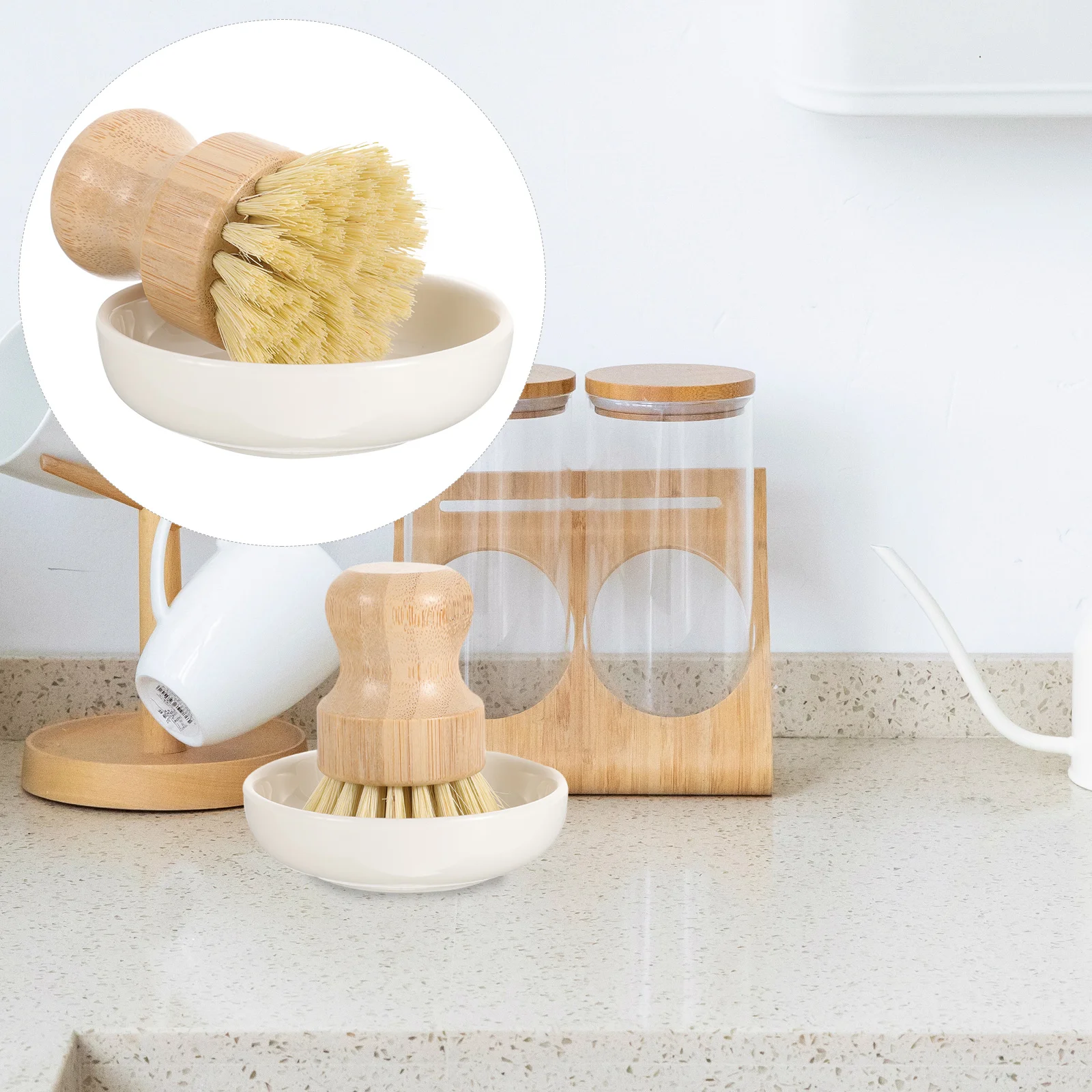 Bamboo-Dish-Brush-Ceramic-Holder-Bowl-Cleaning-Scrub-Brush-Pot-Scrubber ...