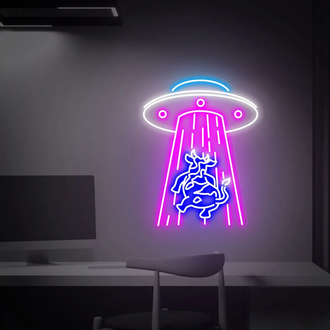 UFO-Cow-LED-Neon-Sign-Custom-Cow-Neon-Light-UFO-Alien-Led-Light-Gaming ...