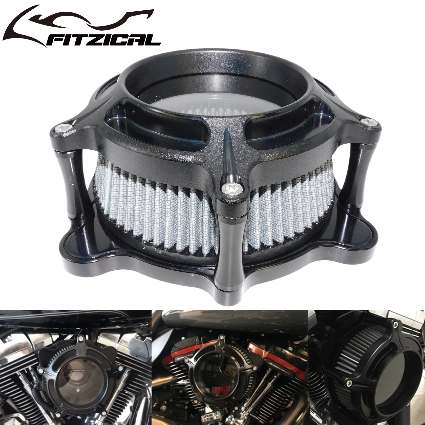 Motorcycle-Air-Filter-Cleaner-System-Intake-Kit-For-Harley-Sportster ...