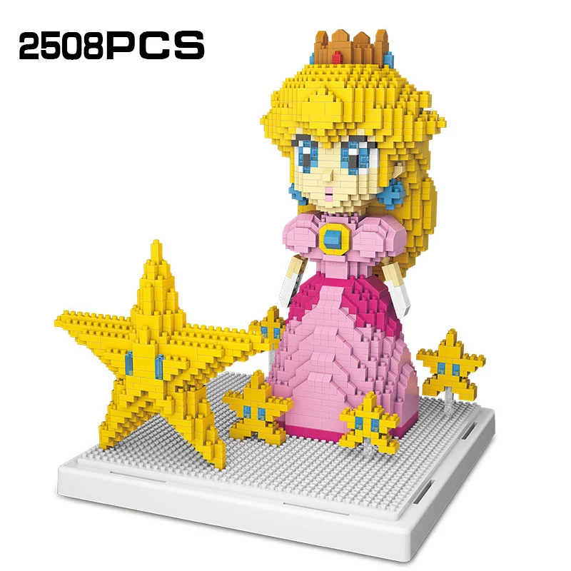 Disney Peach Princess 2508pcs Super Micro Blocks Star Pink Girl Mini ...