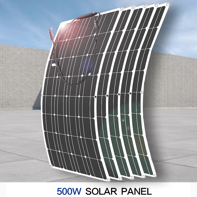 500W-Flexible-Solar-Panel-100W-5PCS-Waterproof-200W-300W-400W-500W-600W ...