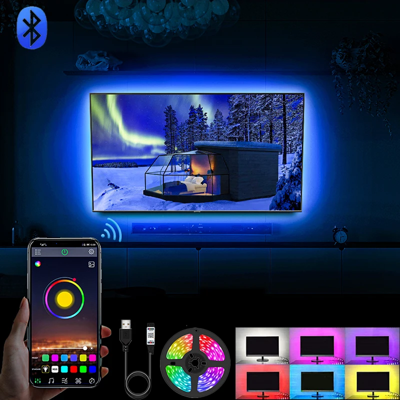 Led-Strip-Lampjes-Voor-Tv-Backlight-Dimbare-Rgb-5050-Led-Lights-Usb ...