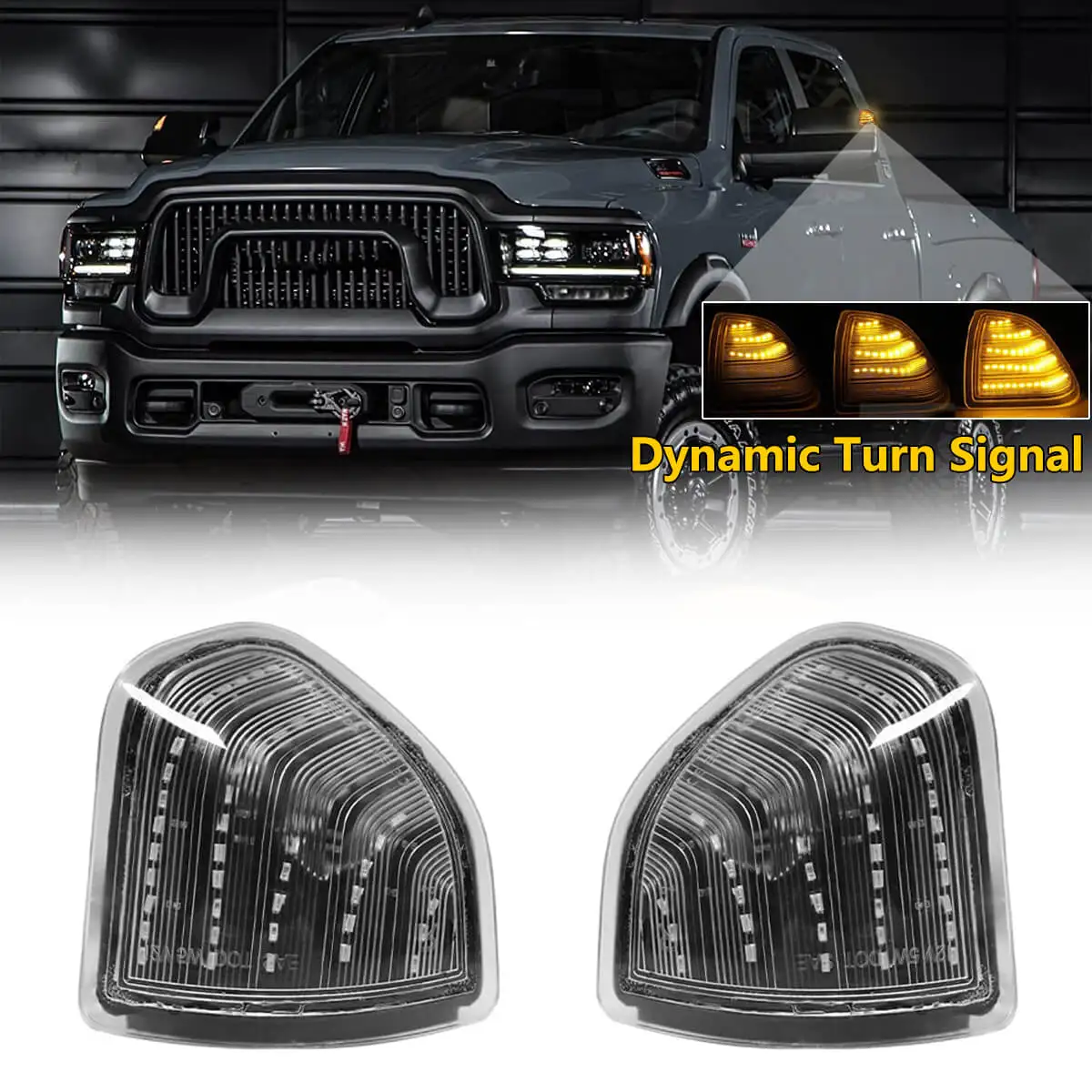 2PCS-Dynamic-LED-Side-Mirror-Turn-Signal-Light-Clear-Lens-Tow-Lamps-For ...