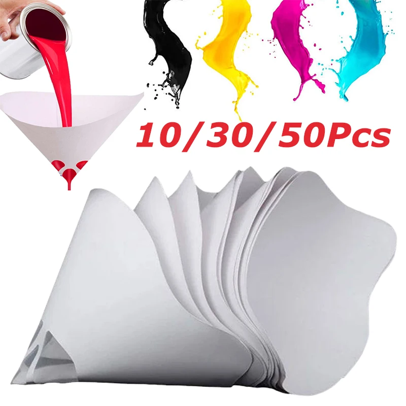 10-30-50Pcs-100-Mesh-Disposable-Paint-Filter-Funnel-Universal-Micron ...