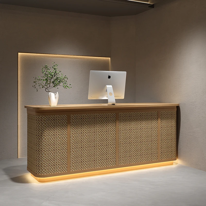 Mostrador-de-recepci-n-de-madera-frontal-Mostrador-de-muebles ...