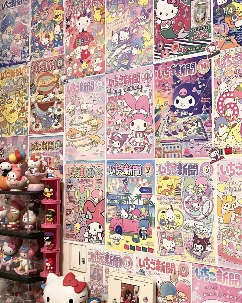 Anime Peripheral Sanrio Cartaz Pintura De Lona My Melody Cinnamoroll