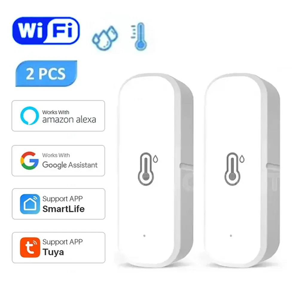 2PCS-Tuya-WiFi-Smart-Temperature-Humidity-Sensor-Home-Connected ...