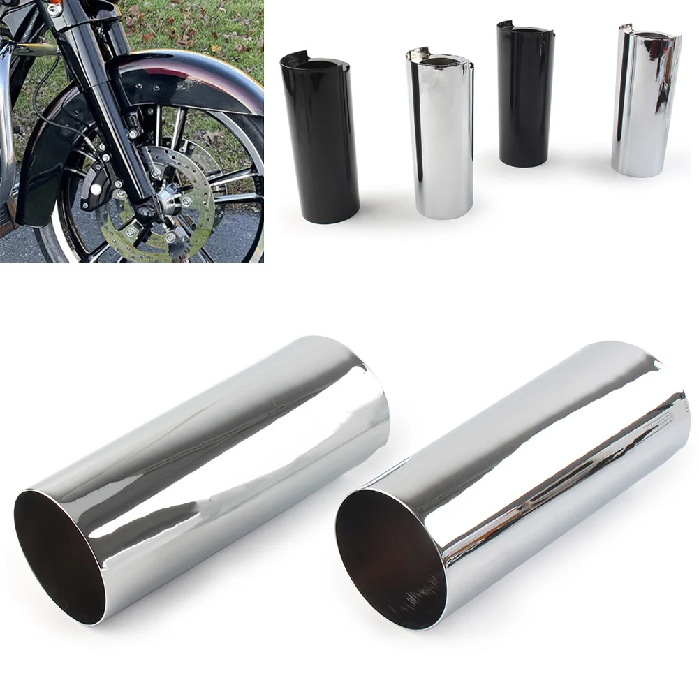 2Pcs-Motorcycle-Smooth-Fork-Tube-Slider-Covers-For-Harley-Davidson-2014 ...