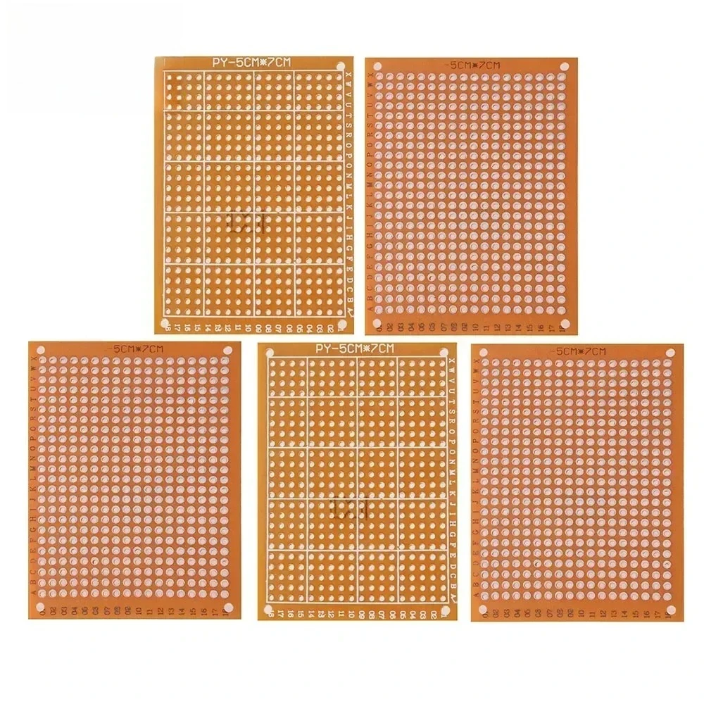 1/5/10/20PCS 단면 노란색 PCB 보드 Protoboard 5x7cm 전자 프로젝트 용 범용 DIY 프로토 타입 회로 ...