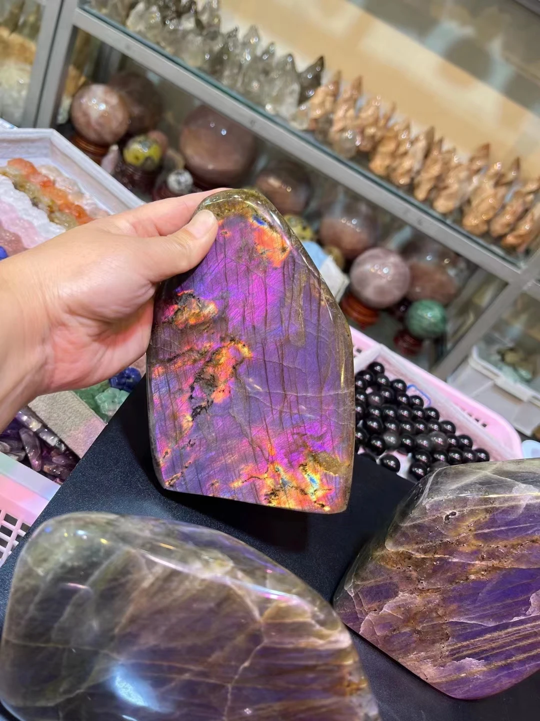 100g-3kg Natural Crystal Blue and violet Moonstone Raw Gemstone ...