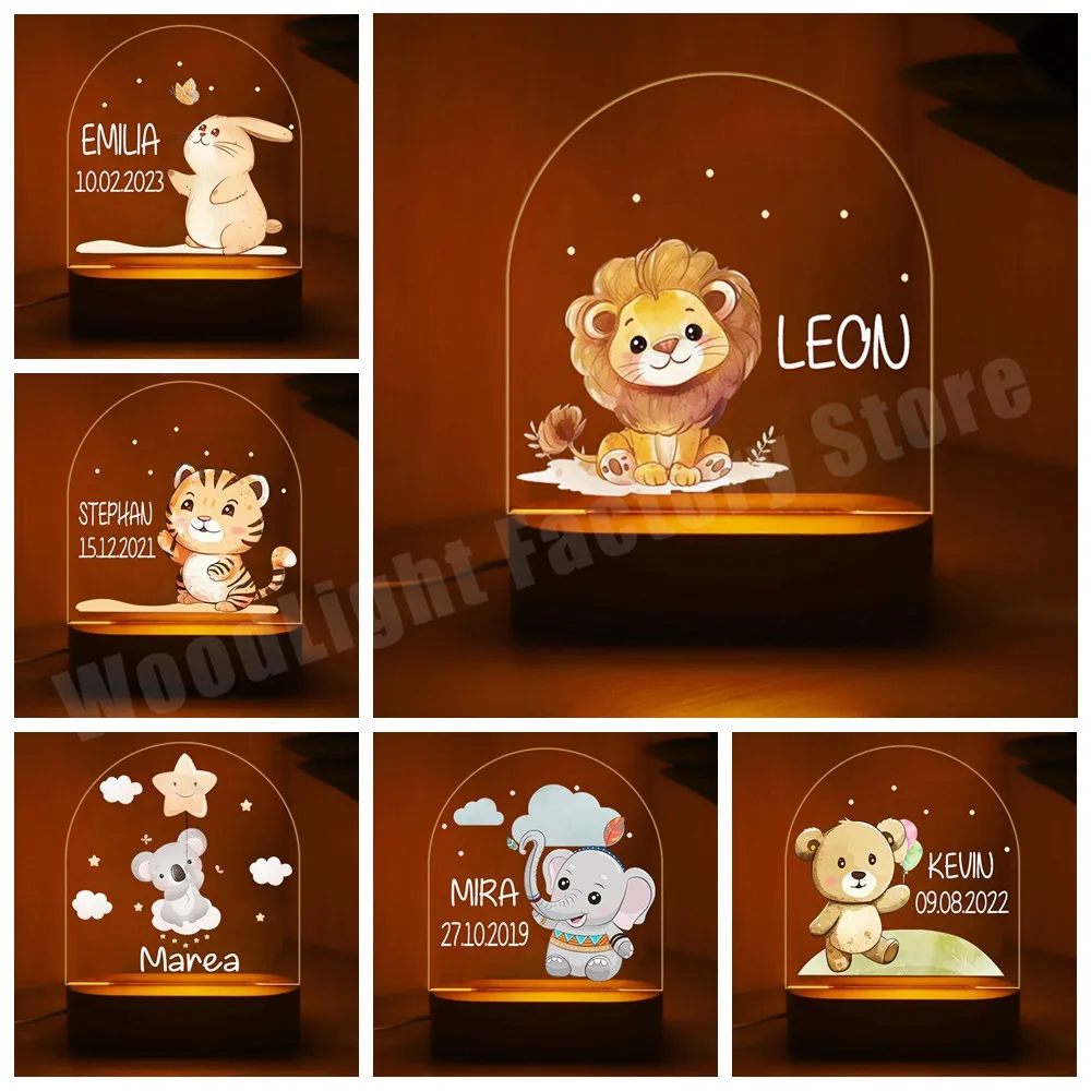 Personalized-Safari-Babies-Night-Lamp-Custom-Baby-Birth-Animal-Lamp ...