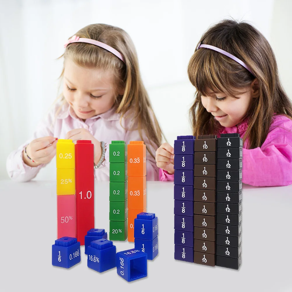 51pcs-Math-Educational-Count-Fraction-Dice-Percentage-Teacher-Tower-Set ...
