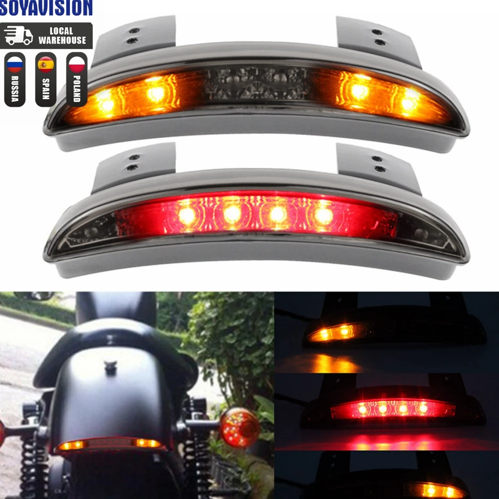 Motorcycle-Chopped-Fender-Edge-Tail-Light-Amber-Turn-Signal-LED-Red ...