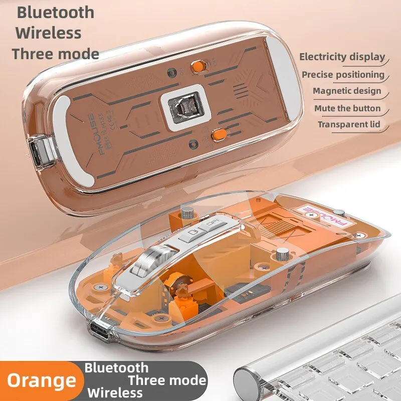 M133Transparent-Magnetic-Mouse-Triple-Mode-2-4G-Bluetooth-Compatible ...
