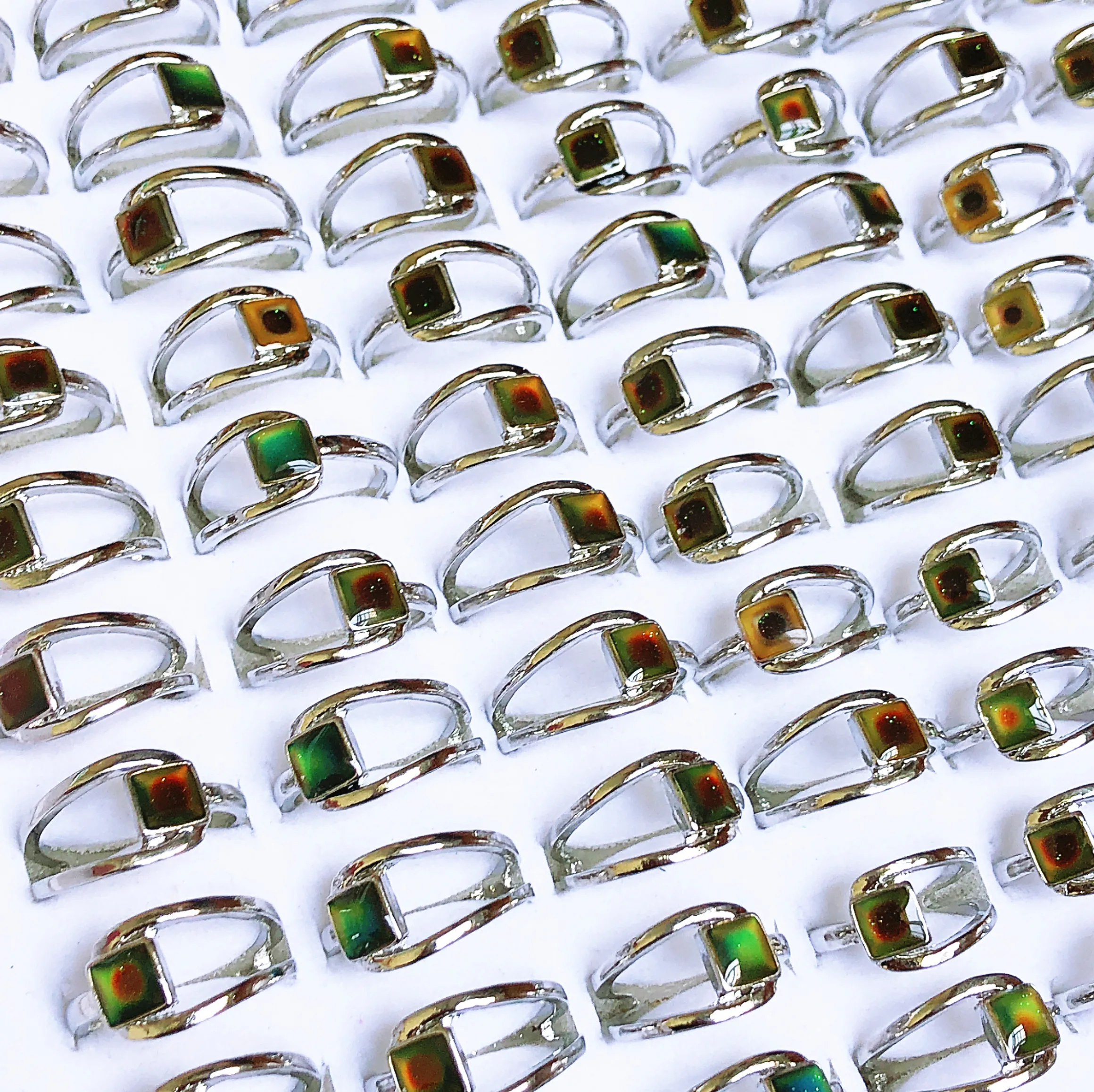 30pcs/ Batch Vintage Square Color Changing Ring For Men And Women ...