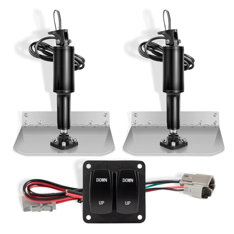 15101-104 9" X 12" Standard Trim Tab Kit - W/Double Rocker Switch for ...