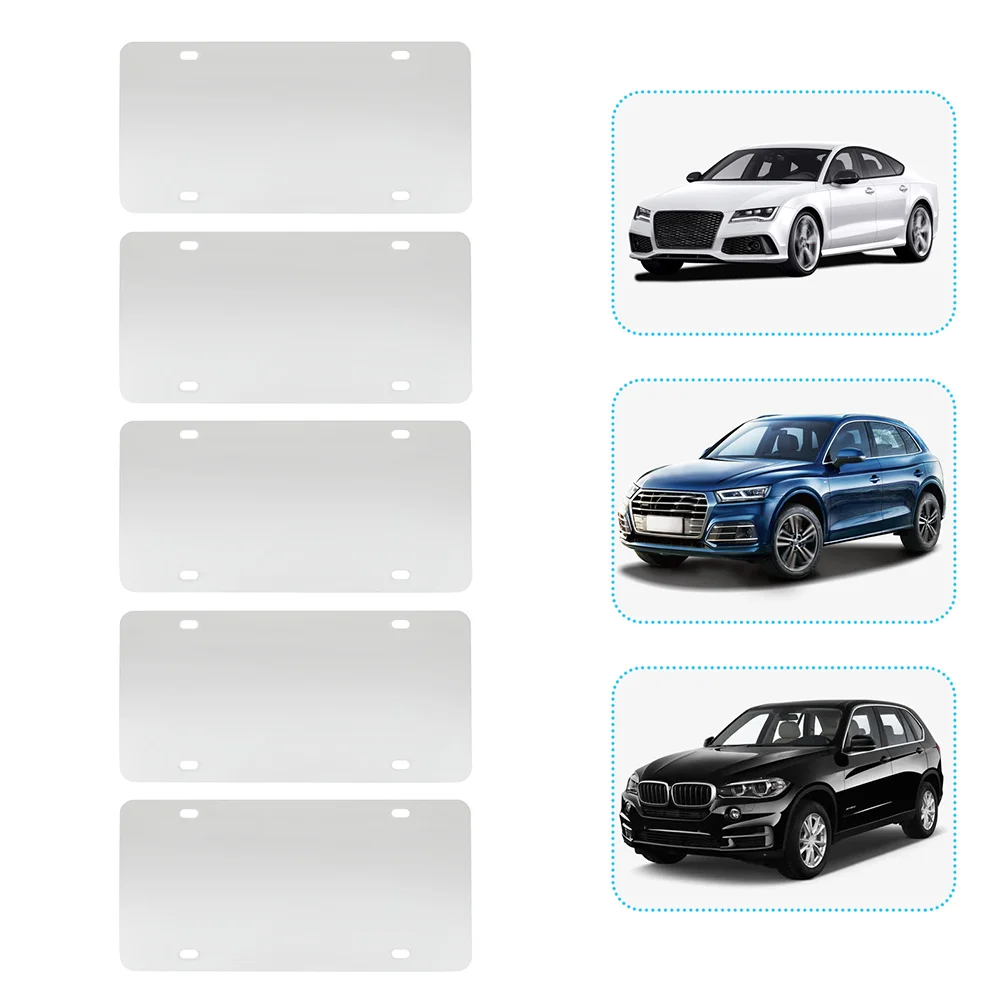 5 Pcs Car Blank License Plates Automotive Heat Thermal Transfer License ...
