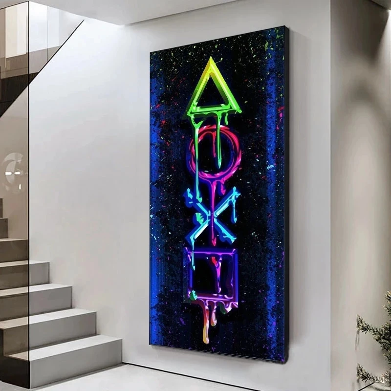 Graffiti-PlayStation-Gamer-Room-Canvas-Painting-Arena-Gaming-Poster-and ...