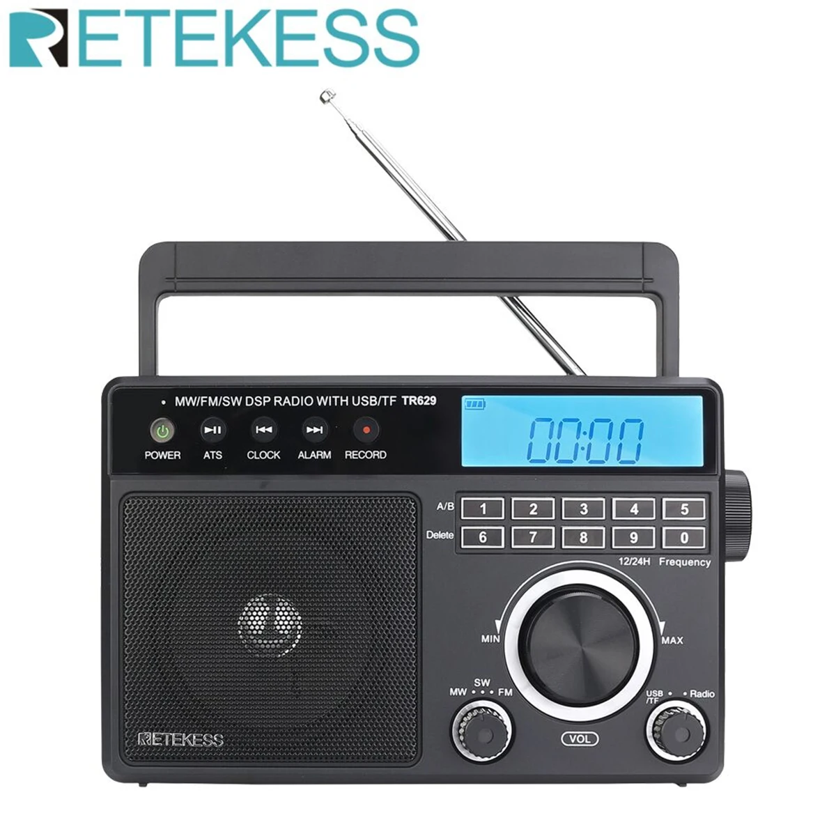 Retekess-TR629-Portable-Radios-AM-FM-SW-Rechargeable-All-Waves-Radio ...
