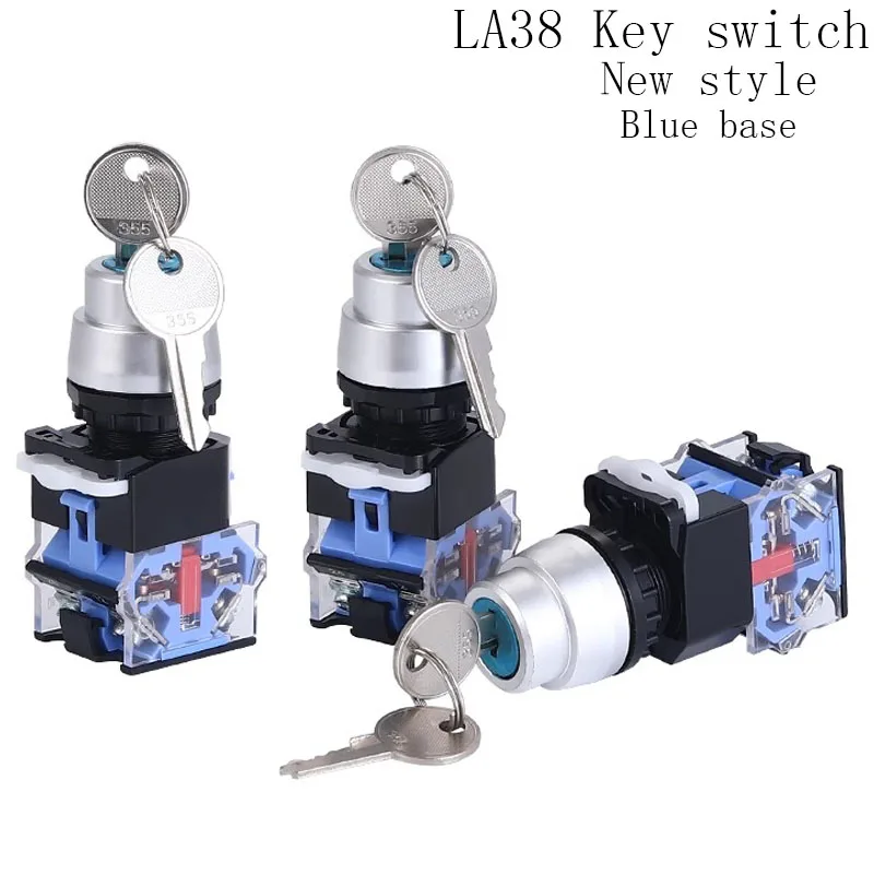 22mm-LA38-11Y2-LA38-20Y3-Self-locking-Latching-Knob-Switch-with-Key-10A ...