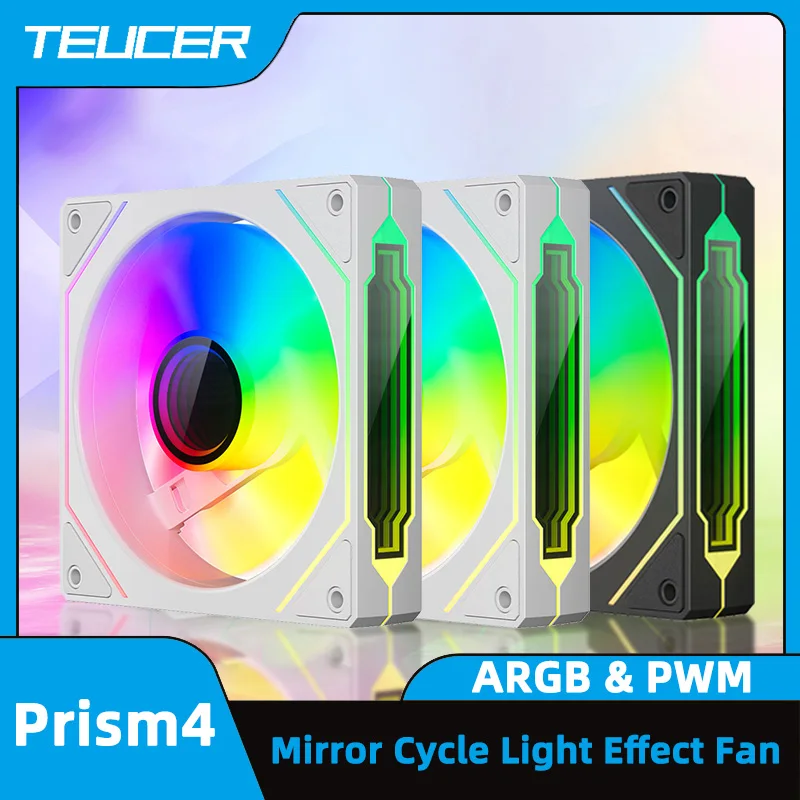 TEUCER-Prism4-Case-Fan-120mm-ARGB-Mirror-Cycle-Light-Effect-CPU-Cooling ...