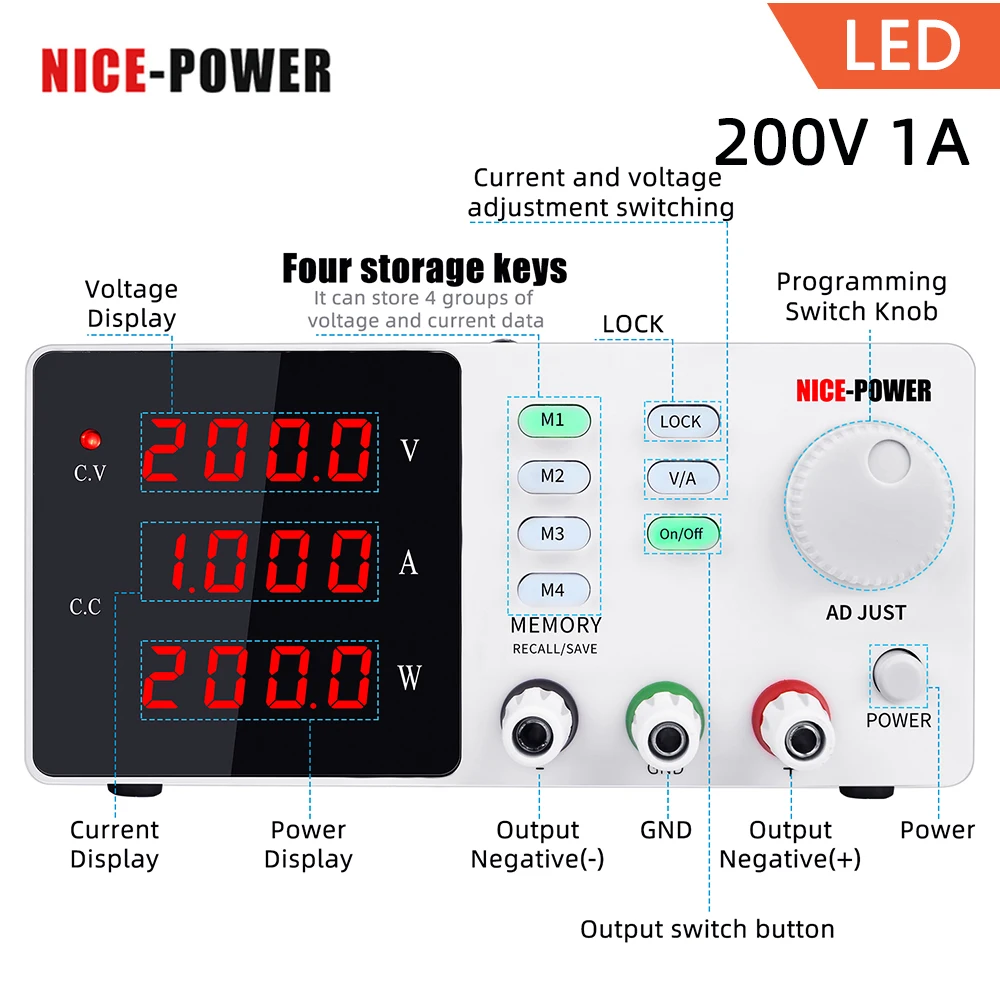 Newest 200v 1a Programmable Lab Switch Power Supply Dc Laboratory ...