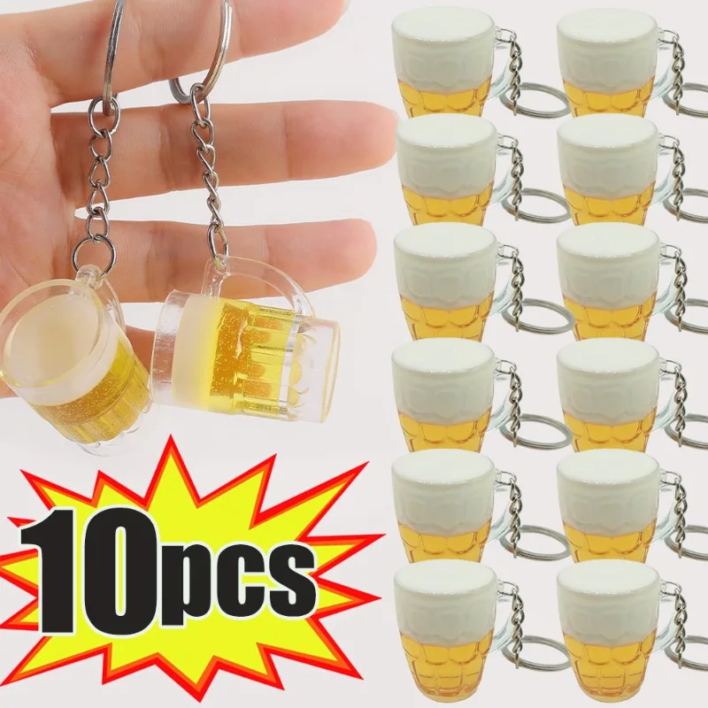 1-10Pcs-Beer-Mug-Keychains-Women-Men-Creative-Mini-Drink-Acrylic ...