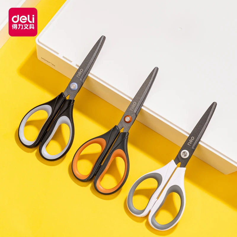 Deli-Non-adhesive-Scissors-Coated-Anti-Rust-Stationery-Small-tesoura ...