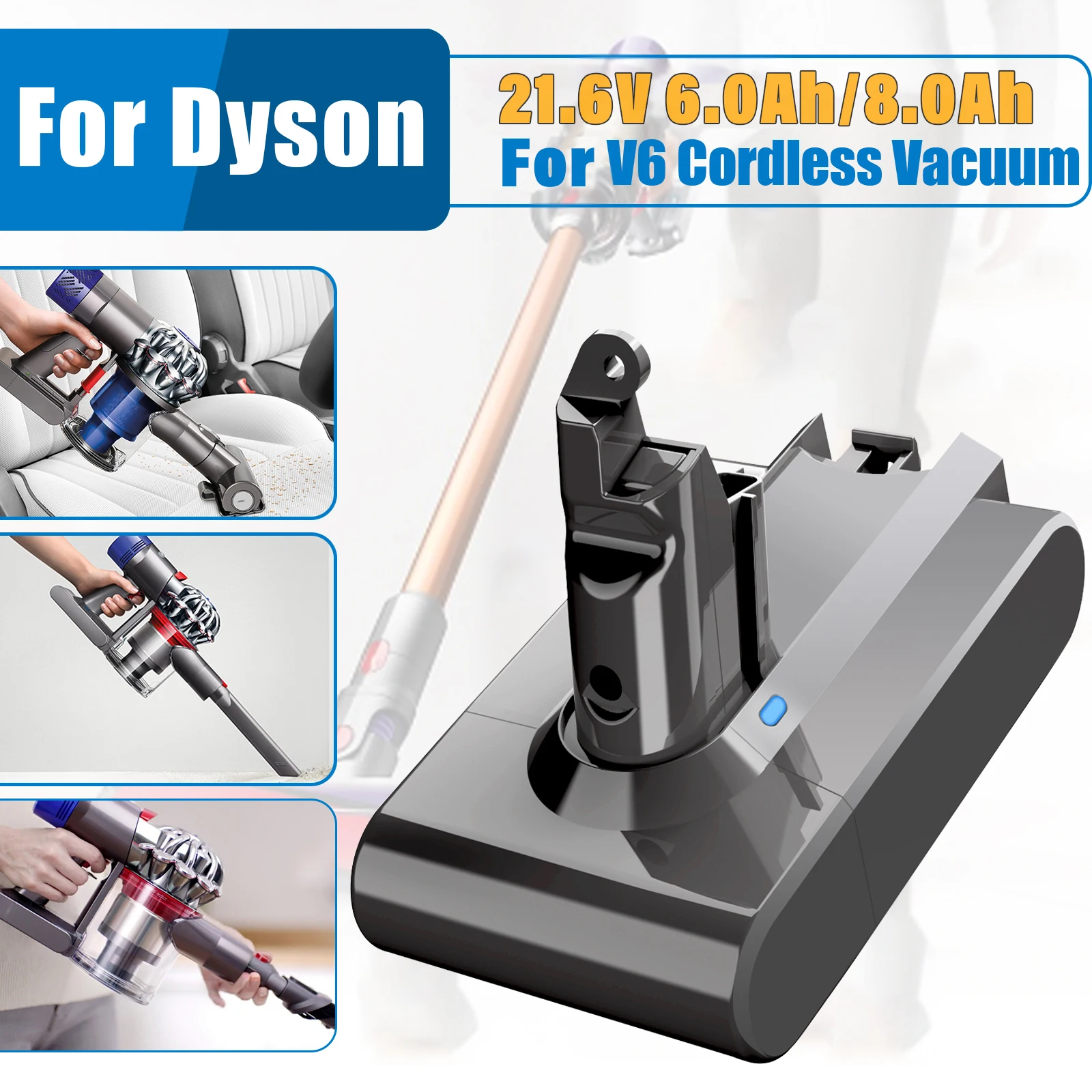 8000mAh For Dyson V6 Battery 2x Filters DC52 DC62 SV03 DC74, 54% OFF