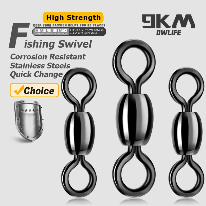 9KM 50Pcs Crane Swivels Fishing Sea Swivels Stainless Steels Brass ...