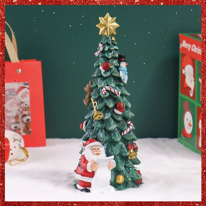 Christmas-Tree-Resin-Crafts-Set-Papai-Noel-Boneco-de-Neve-Decora-o-Da ...