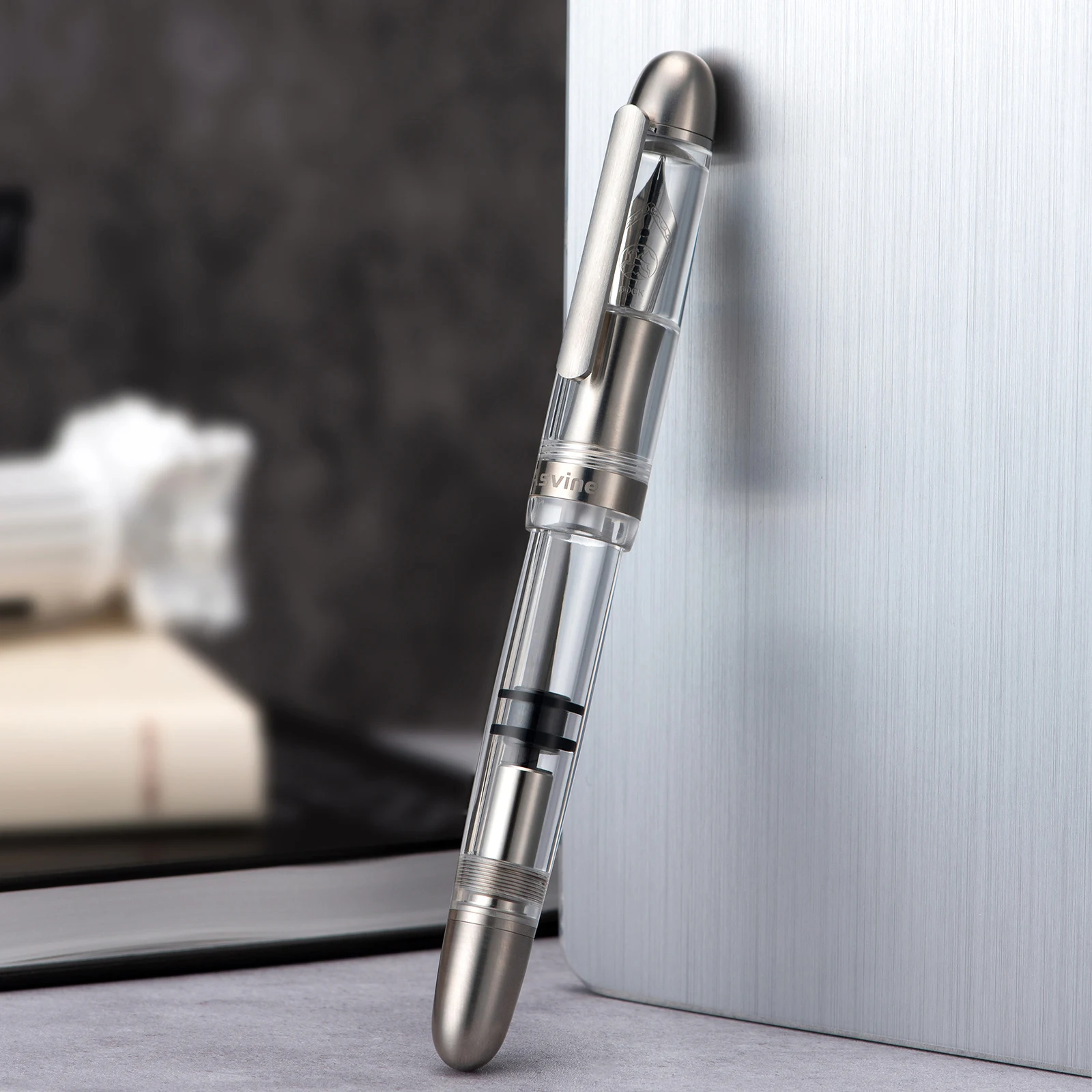 Asvine P36 Pistão Enchimento Fountain Pen Boack / Asvine EF/F/M Nib ...