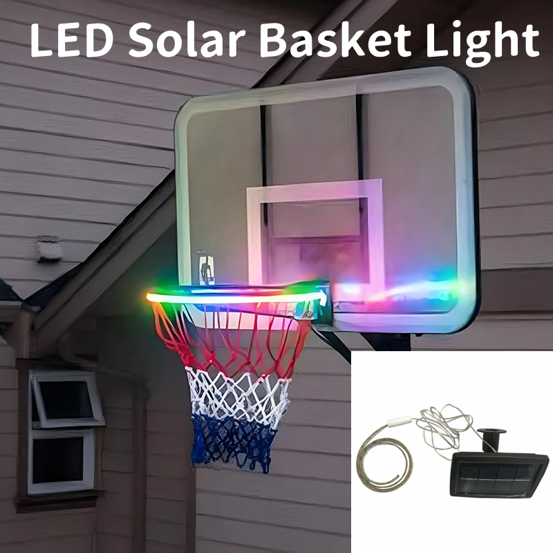 Solar-Led-Basketball-Rim-Lights-8-Flashing-Modes-Waterproof-Adjustable ...