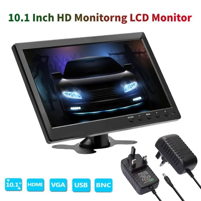 10-1-Inch-TV-Screen-2-Channel-HD-AV-BNC-VGA-Computer-Display-1024P-LCD ...