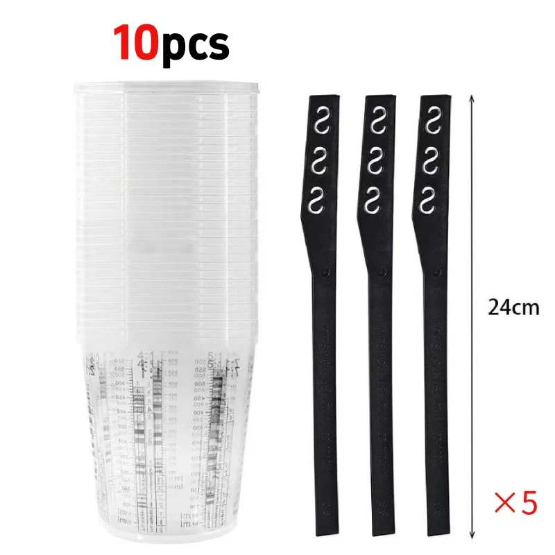 385/680/1370/2250ml Disposable Paint Mixing Cup Calibrated Cup Plastic ...